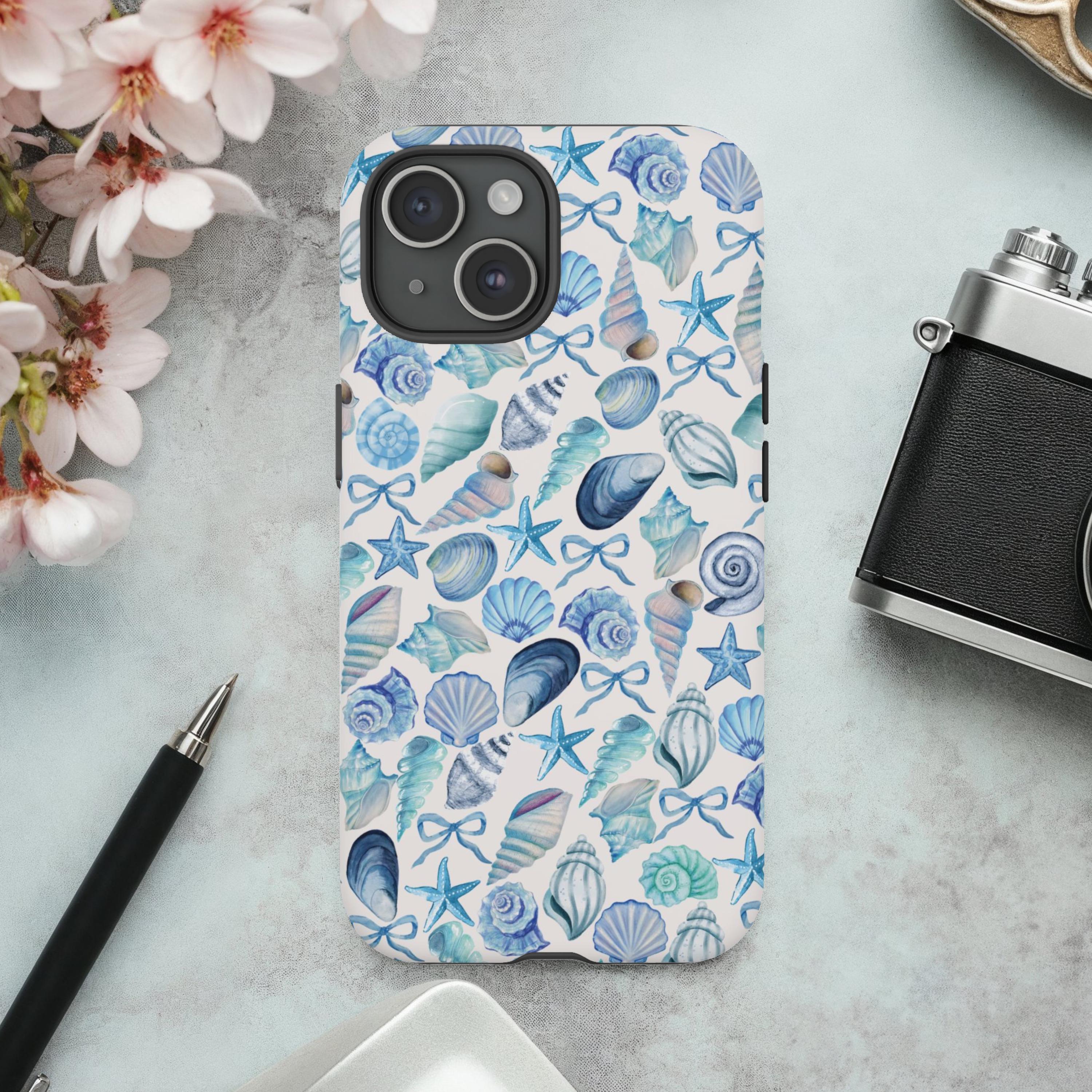 Seashell Coastal Coquette Bow Collage Phone Case iPhone 15 Pro 14 Plus ...