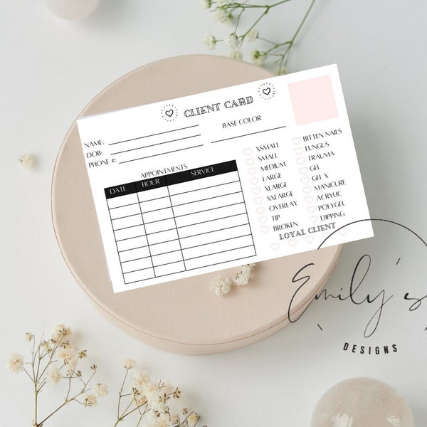 Salon Client Card - Etsy