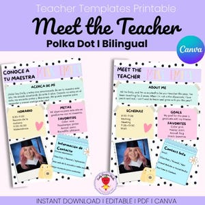 Editable Bilingual Meet the Teacher Template | English & Spanish | Back ...