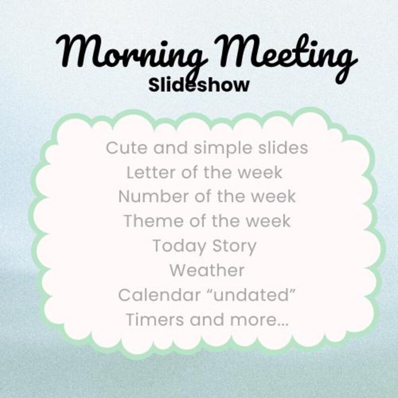 Editable Morning Meeting Slideshow Template | Daily Routine, Calendar ...