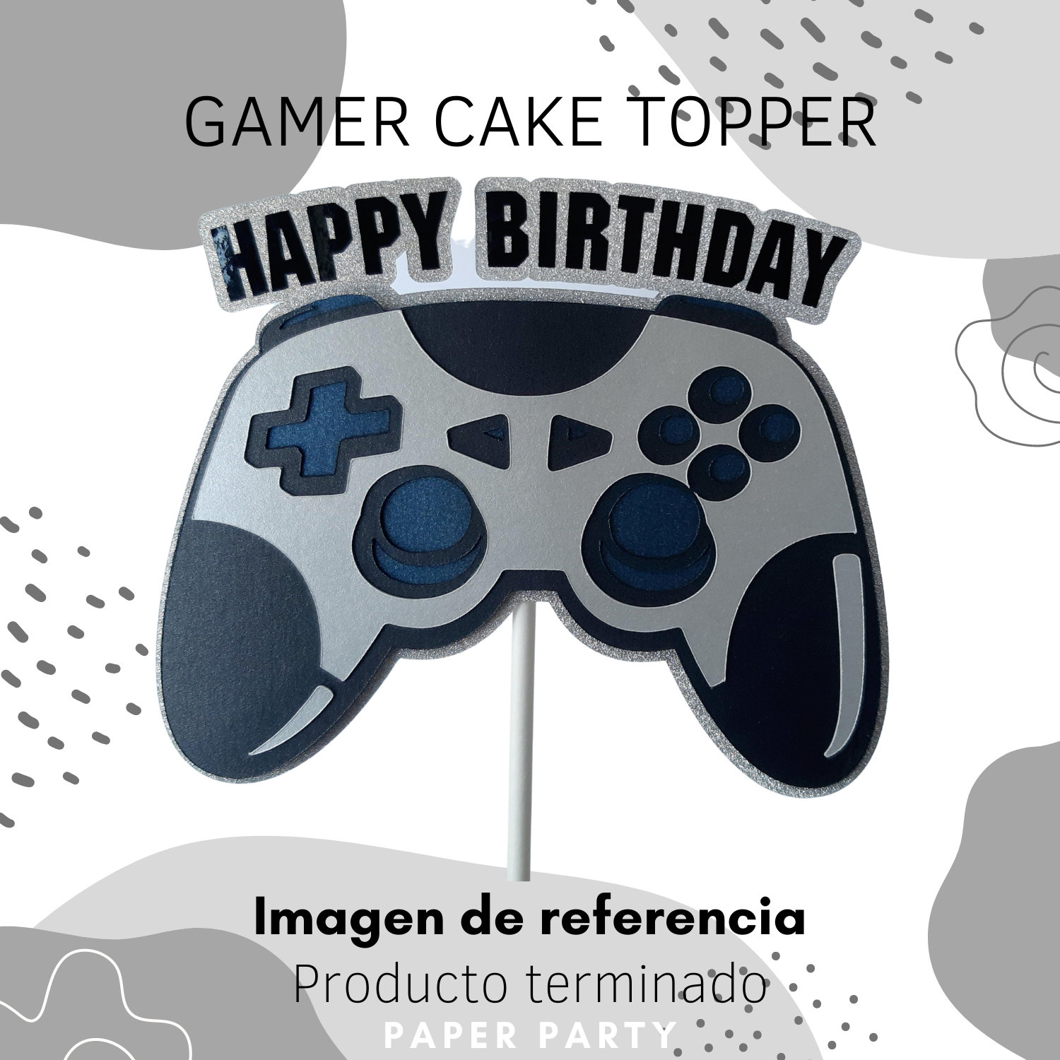 Cake Topper Gamer Digital SVG PDF PNG - Etsy