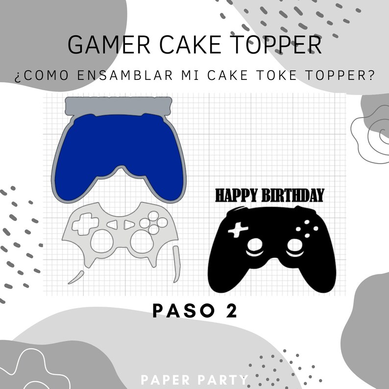 Cake Topper Gamer Digital SVG PDF PNG - Etsy