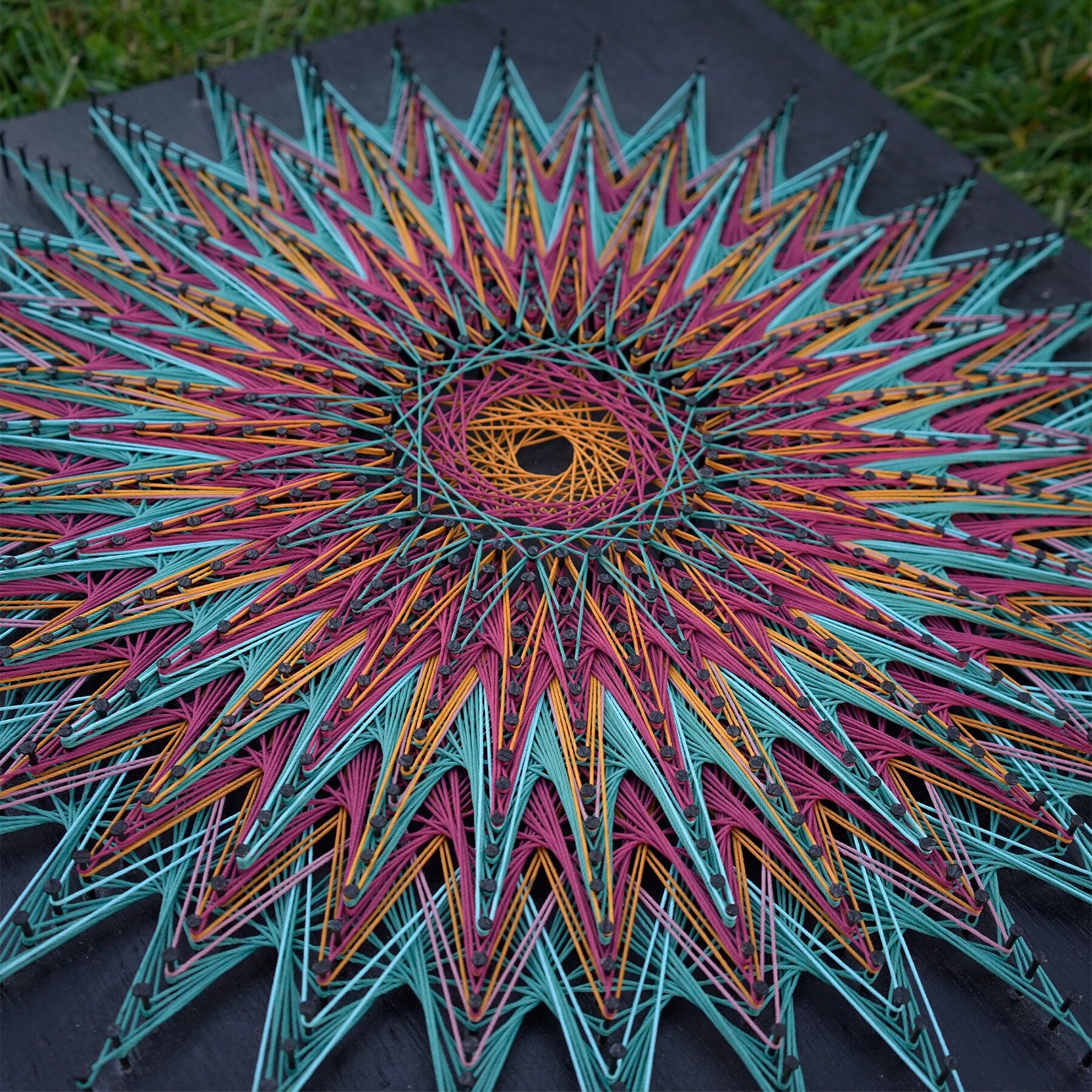 Huichol Mandala String Art, Handmade Decor, Mandala String Art, Boho ...