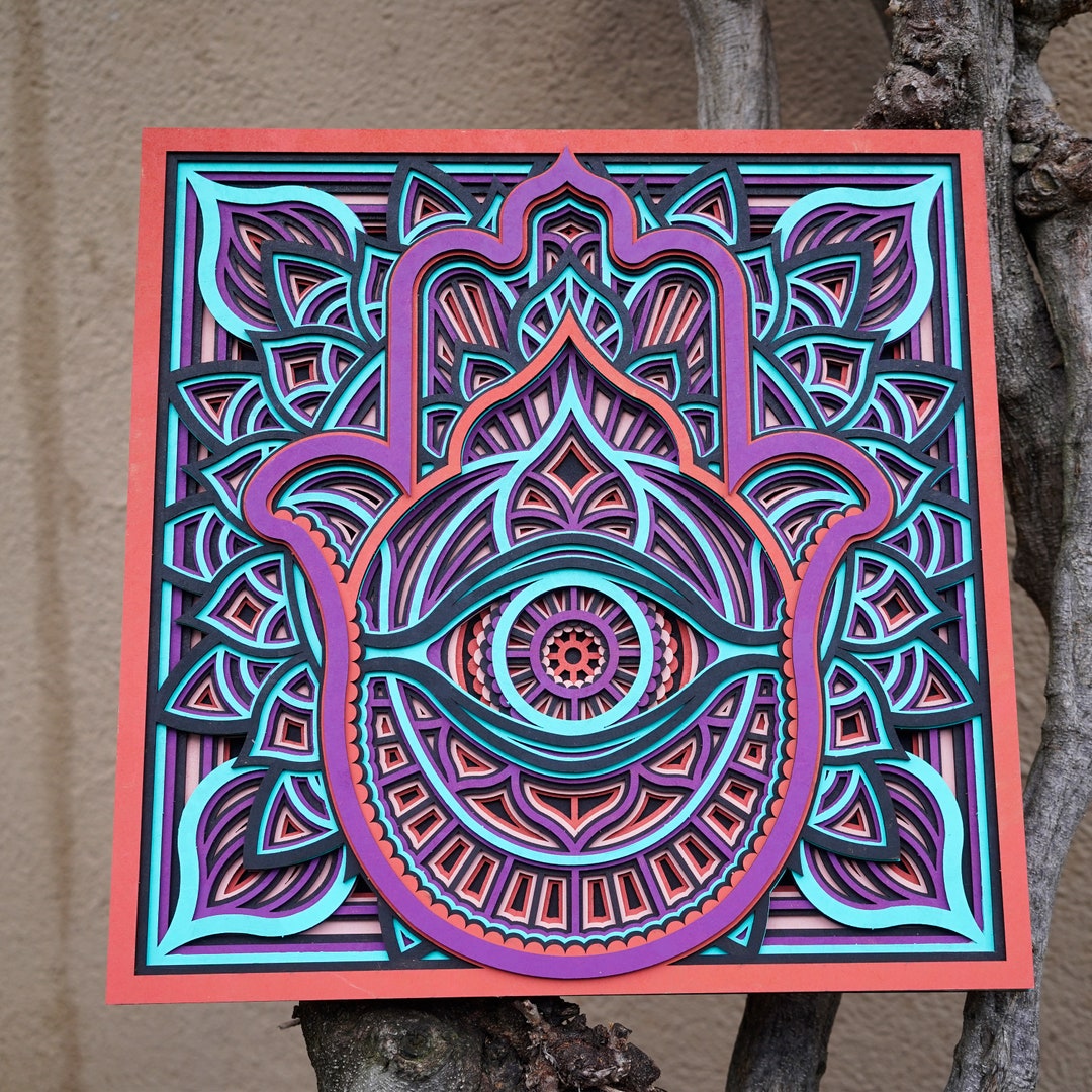 Hand of Fatima Wall Art, Hamsa Wall Hanging Decor, Colorful Wall Decor ...
