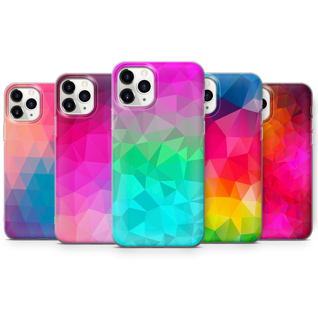 Colorful Geometric Phone Case Aesthetic Cover for iPhone 16 Pro Max, 15 ...