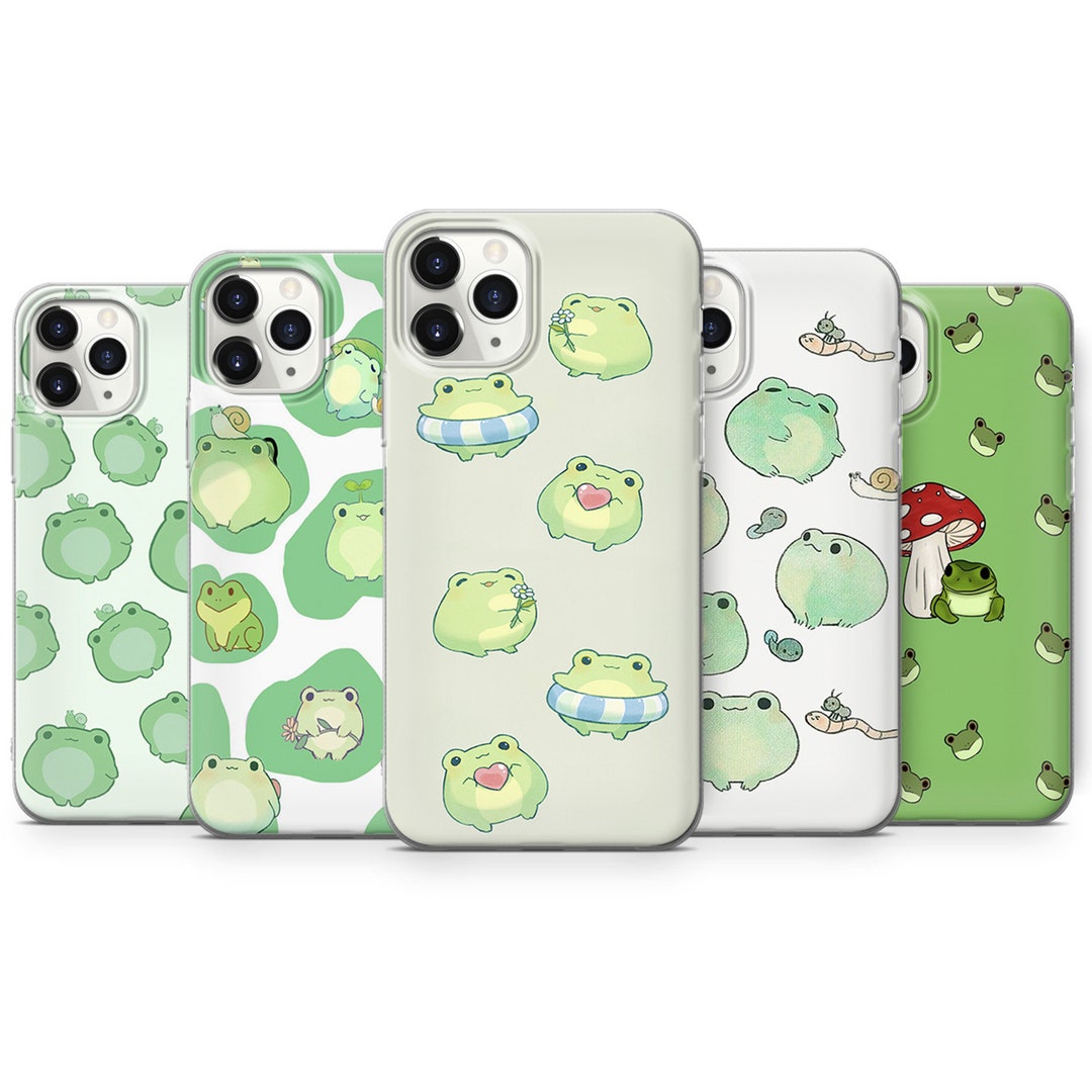 Cute Frog Phone Case Aesthetic Cover Fit for iPhone 16 Pro Max, 15 Plus ...