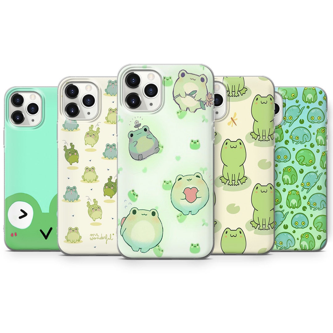Cute Frog Phone Case Cover Fit for iPhone 16 Pro Max, 15 Plus, 14, 13 ...