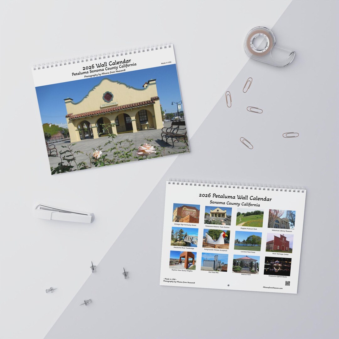 2026 Wall Calendar - Petaluma Sonoma County California - 2 Page Layout ...