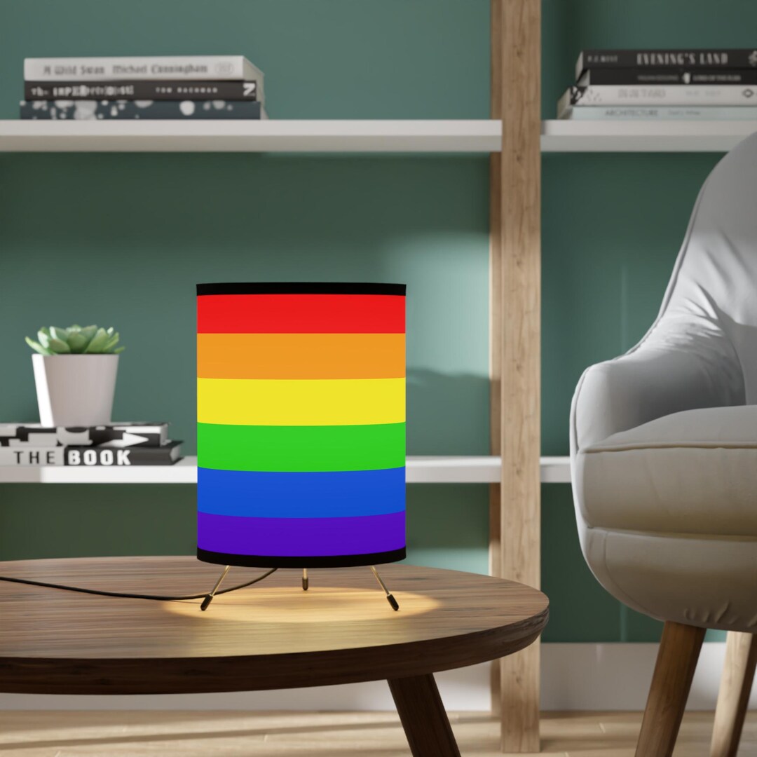 Rainbow Pride Tripod Lamp – Modern Accent Light, Bedroom Decor - Etsy