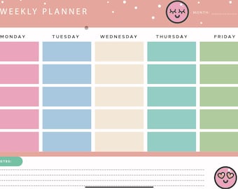 Monday to Friday Planner - Etsy