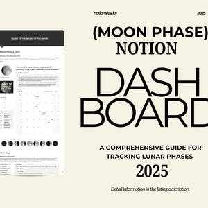 Moon Phase 2025 Notion Dashboard | Full Moon, New Moon, Eclipses, Super Moons | Moon Phase ...