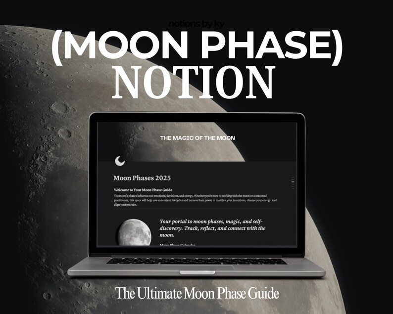 Moon Phase 2025 Notion Dashboard | Full Moon, New Moon, Eclipses, Super ...