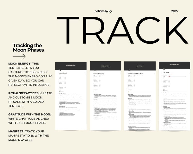 Moon Phase 2025 Notion Dashboard | Full Moon, New Moon, Eclipses, Super Moons | Moon Phase ...
