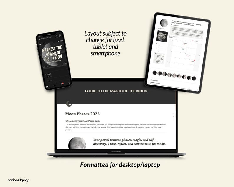 Moon Phase 2025 Notion Dashboard | Full Moon, New Moon, Eclipses, Super ...