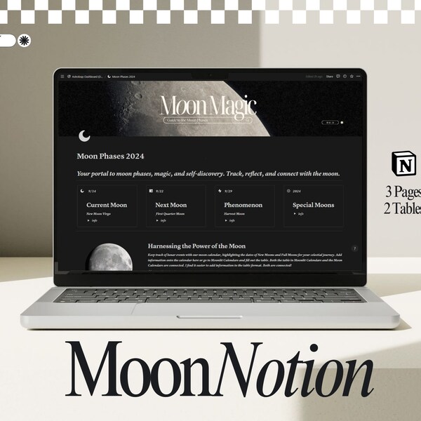 Moon Phase Notion Calendar - Etsy