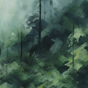 Abstract Forest Oil Painting on Canvas, Large Wall Art,original Green ...