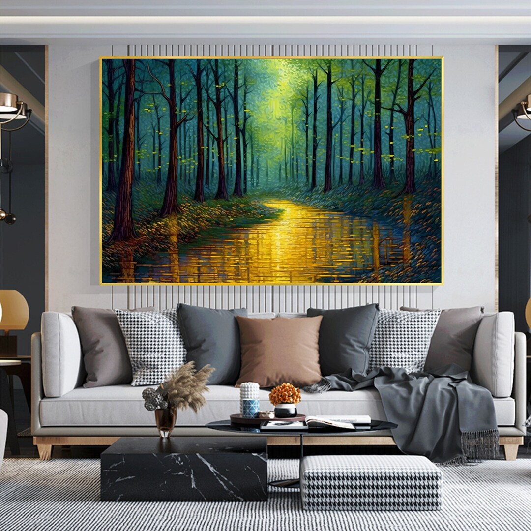 Abstract Forest Oil Painting on Canvas Large Wall - Etsy