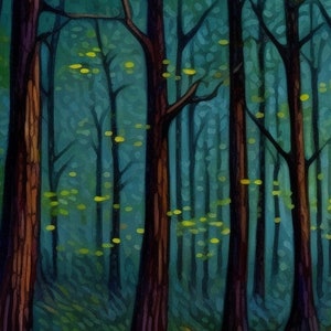 Abstract Forest Oil Painting on Canvas, Large Wall Art,original Green ...