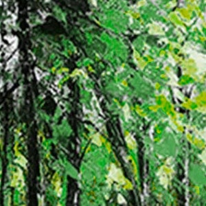 Abstract Forest Oil Painting on Canvas, Large Wall Art, Original Green ...