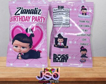 Boss Baby Chip Bags | Boss Baby Party Favor | Custom Chip Bag | Treat ...
