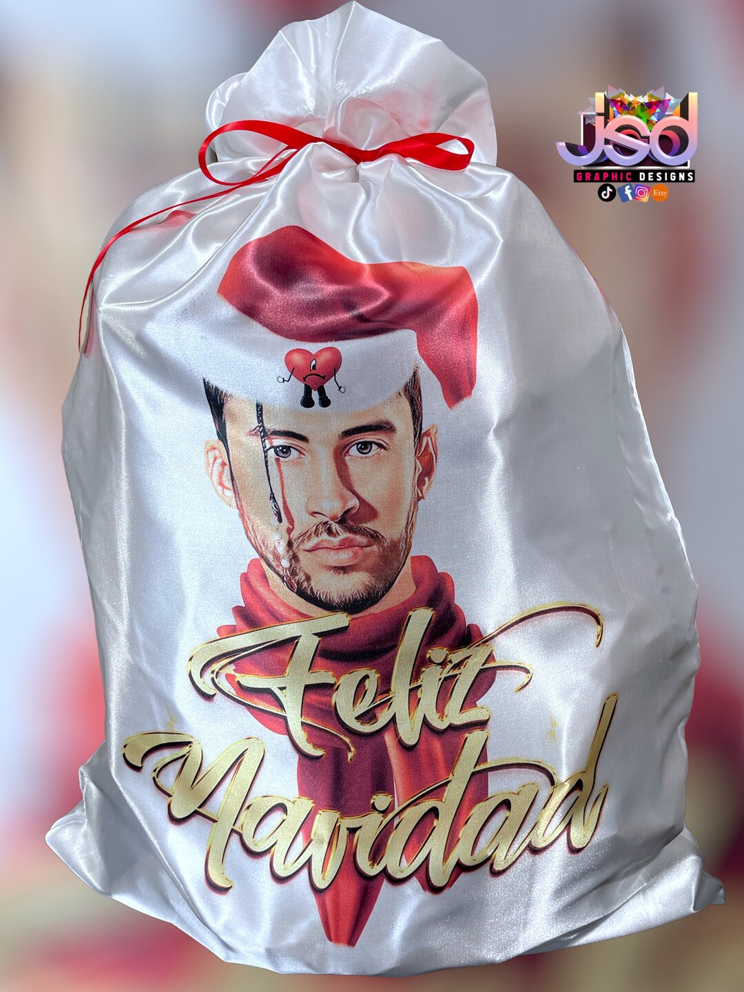 Bad Bunny Santa Bag - Etsy