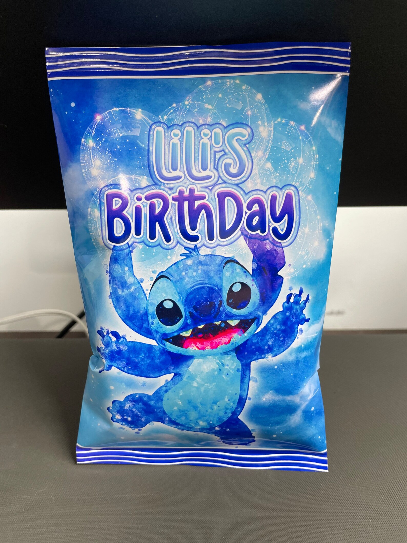 Stitch Birthday Chip Bags - Etsy
