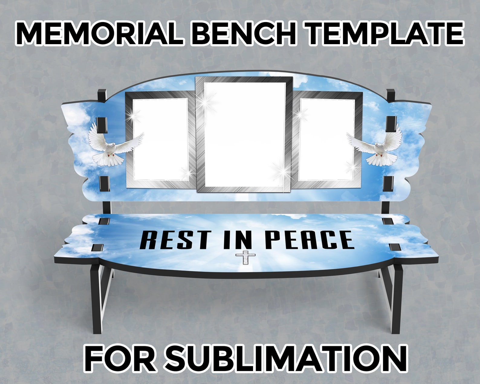 Memorial Bench Template For Sublimation RIP Etsy UK