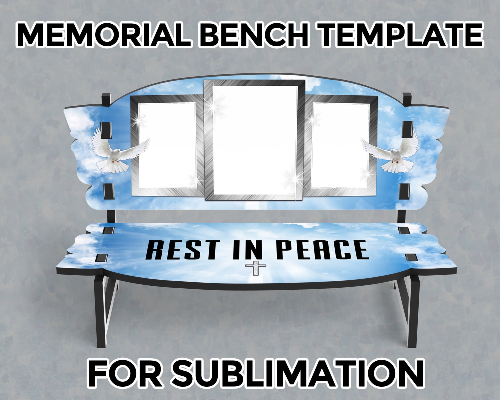 Memorial Bench Template for Sublimation RIP - Etsy Australia