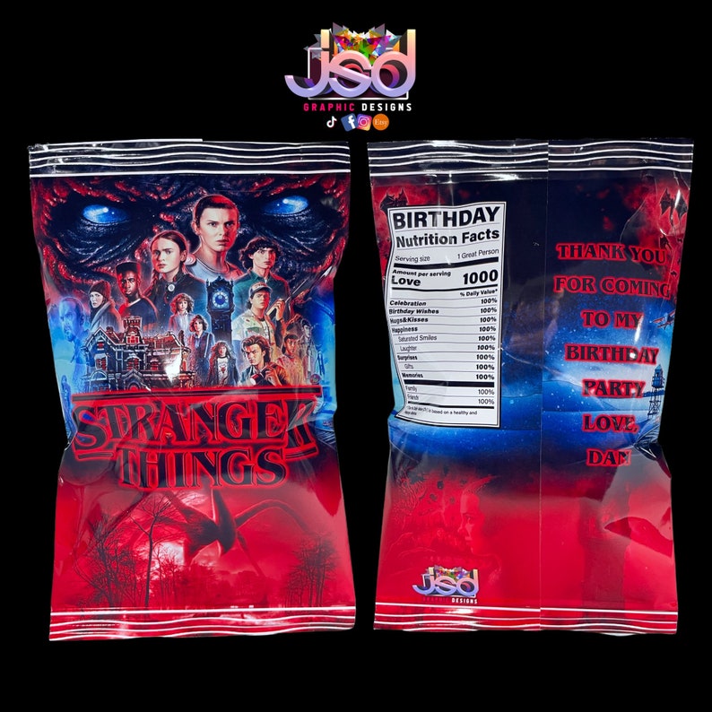 Stranger Things Chip Bags - Etsy Canada