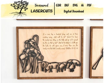 Religious Wall Decor SVG Bundle, Religious Line Art Laser Cut ...