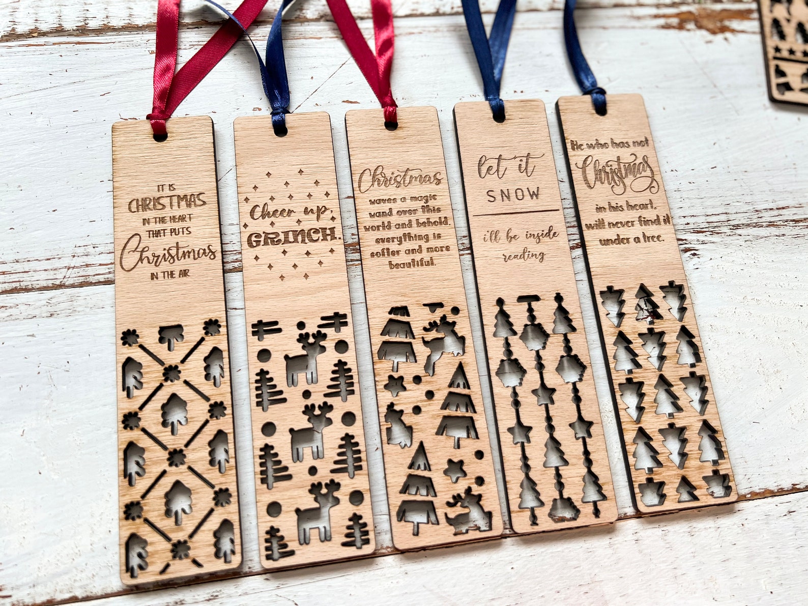 Mega Christmas Bookmark Bundle Lasercut File Svg Dxf Pdf - Etsy