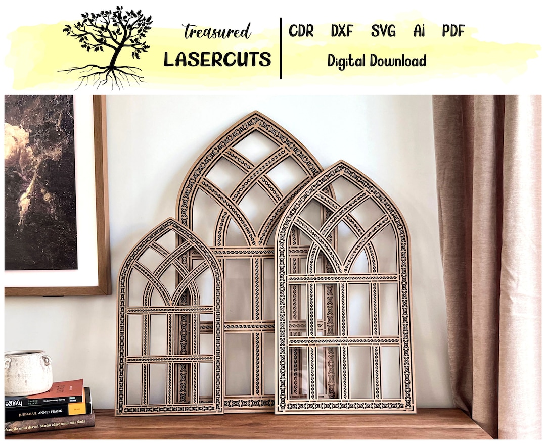 Farmhouse Arch Window Frame SVG Pdf Cdr Ai Dxf Laser Cut, Decorative ...