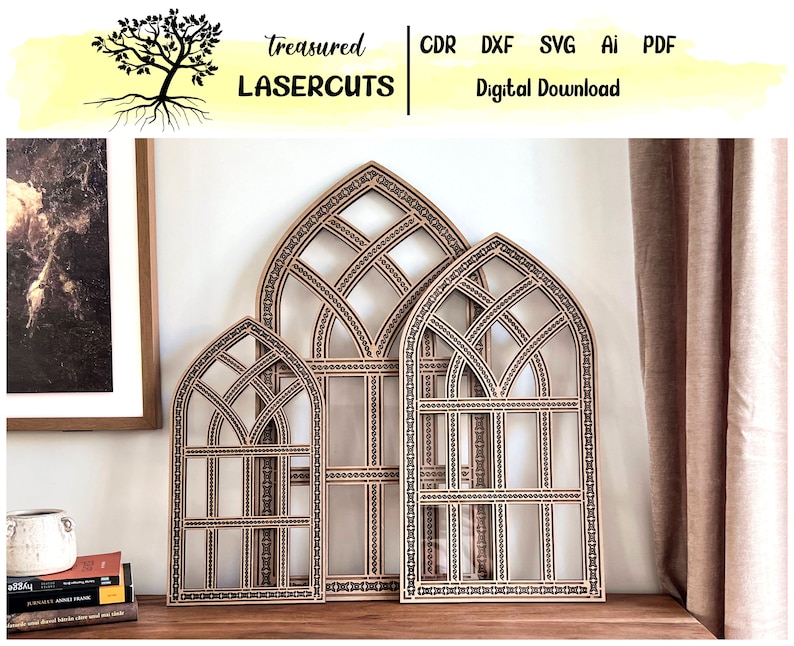 Farmhouse Arch Window Frame SVG Pdf Cdr Ai Dxf Laser Cut - Etsy