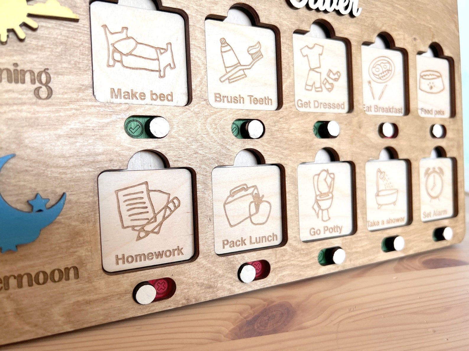 Daily Responsibilities Laser Cut, Responsibility Board SVG, Daily Chore ...