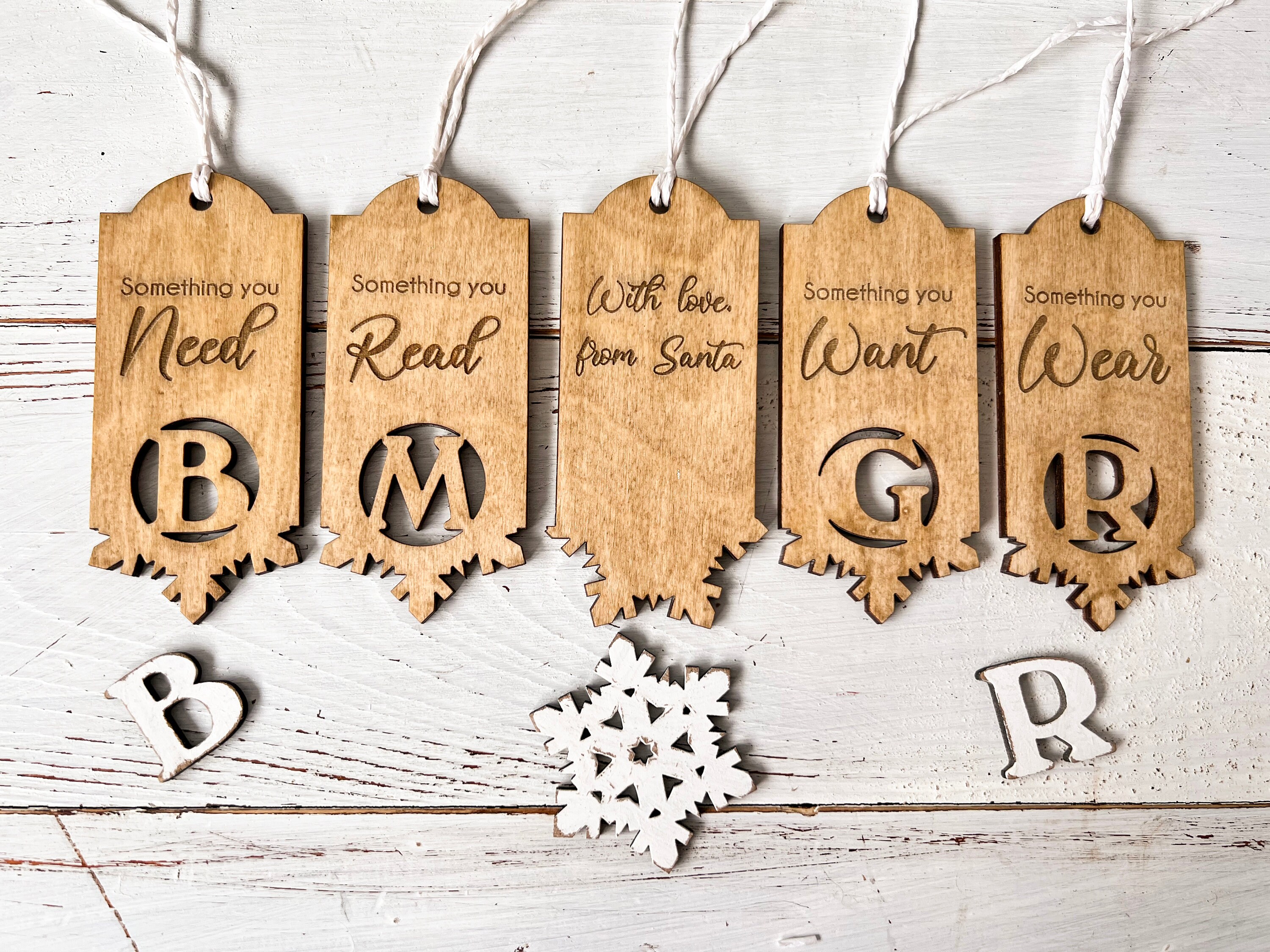 Monogram Christmas Gift Tags Bundle Svg Cdr Dxf Ai Laser Cut - Etsy