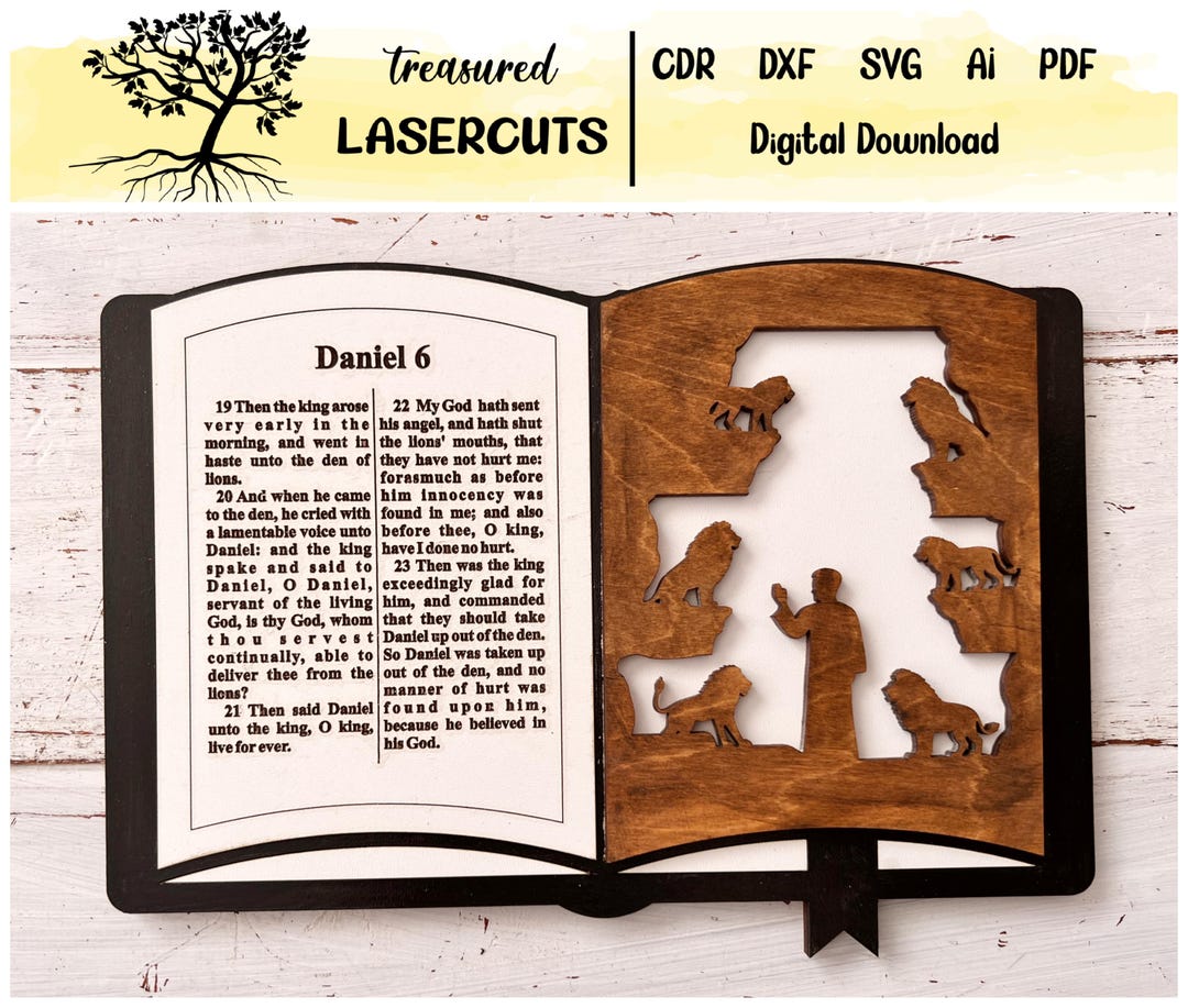 Daniel in the Lions' Den Bible Add On, Bible Display Svg, Bible ...