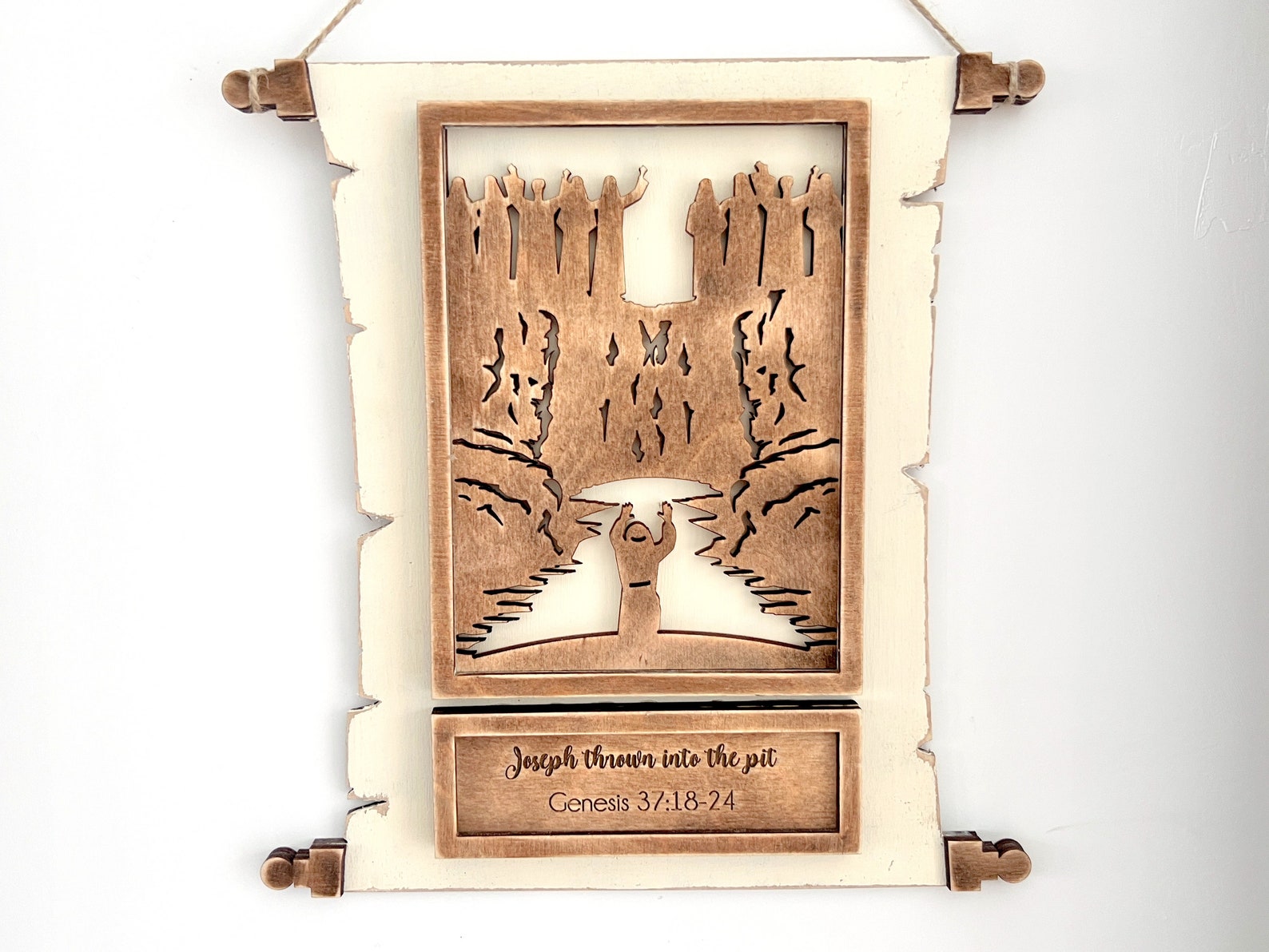 Joseph Thrown Into the Pit Scroll Add On, Religious Display Svg, Scroll ...