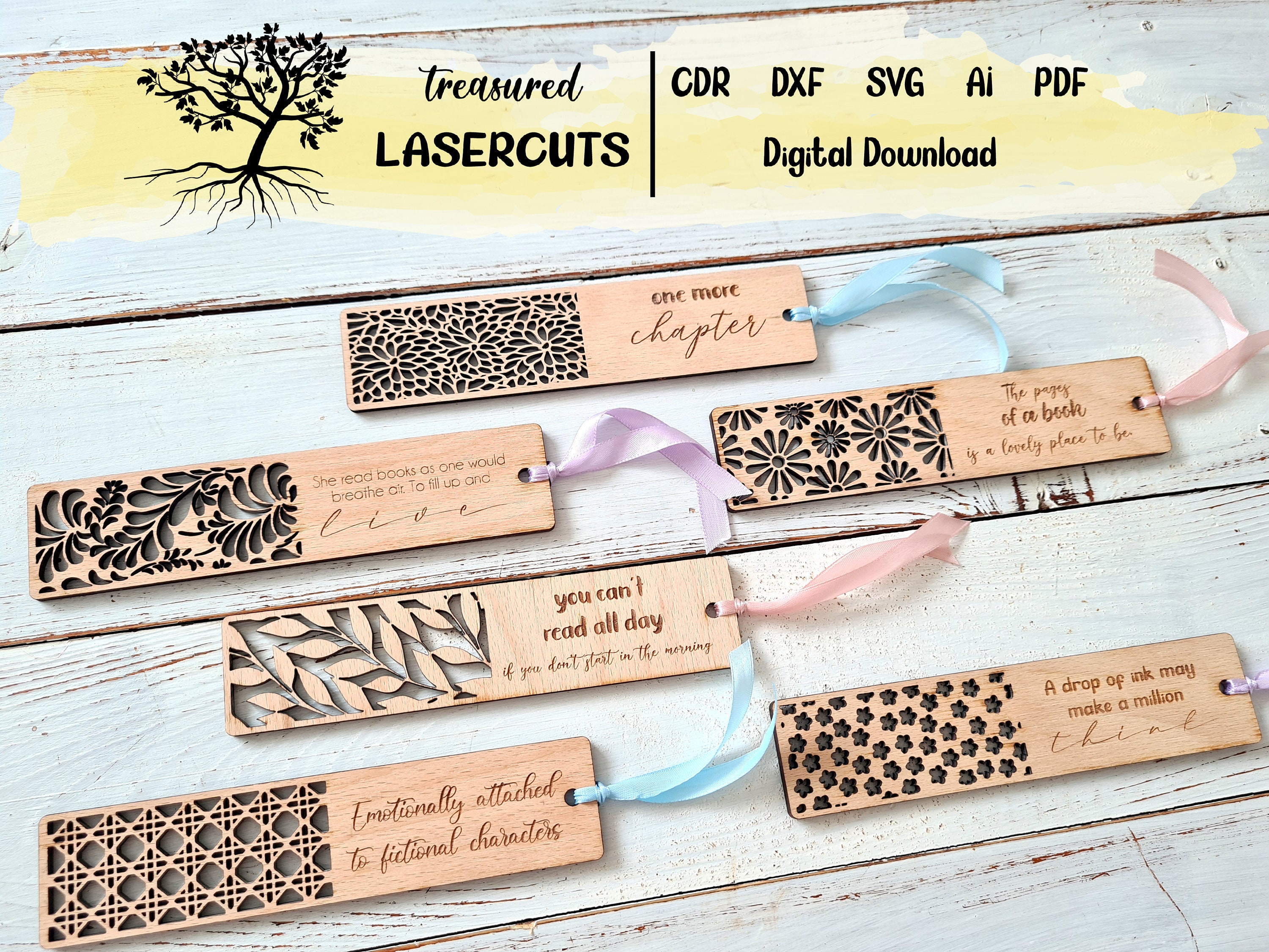 Bookmark SVG Bundle Lasercut File Dxf Pdf Cdr Ai SVG - Etsy UK