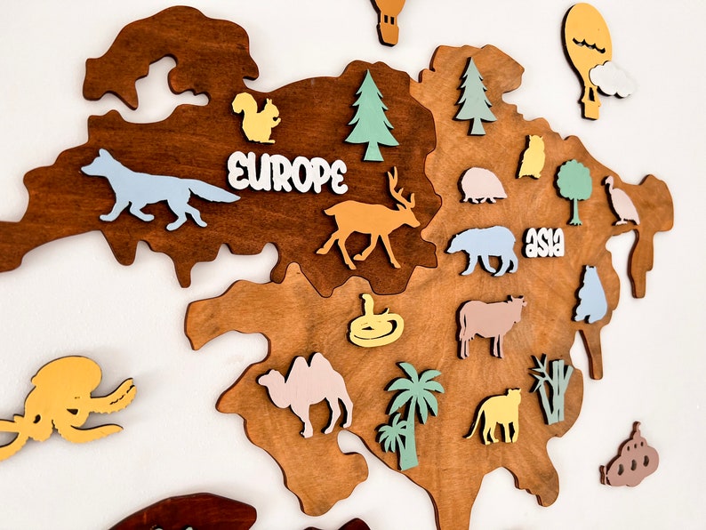 Laser Cut World Map Wall Decor Svg Children's Room 3D - Etsy UK