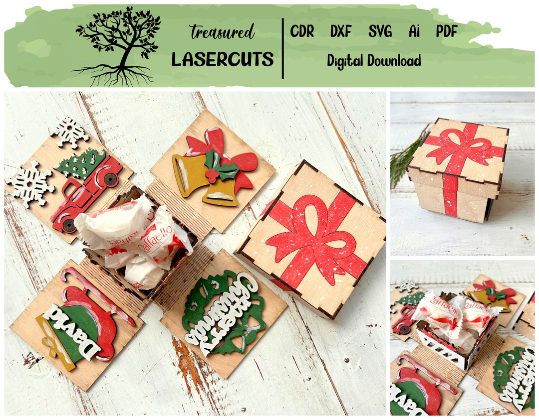 Christmas Explosion Box SVG, Christmas Gift Laser Cut, Christmas Gift ...