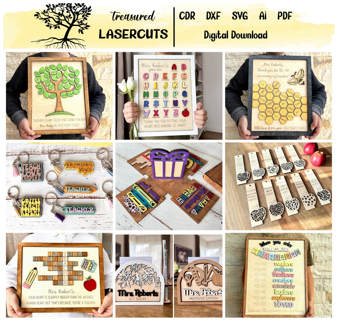 Teacher BUNDLE, Teacher Bundle SVG, Teacher Laser Files, Teacher Gift ...