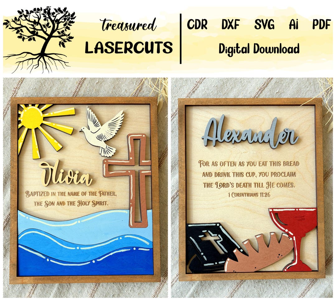 Baptism Gift Svg, Newborn Gift Svg, Baptism Gift Laser Cut, Baptism ...