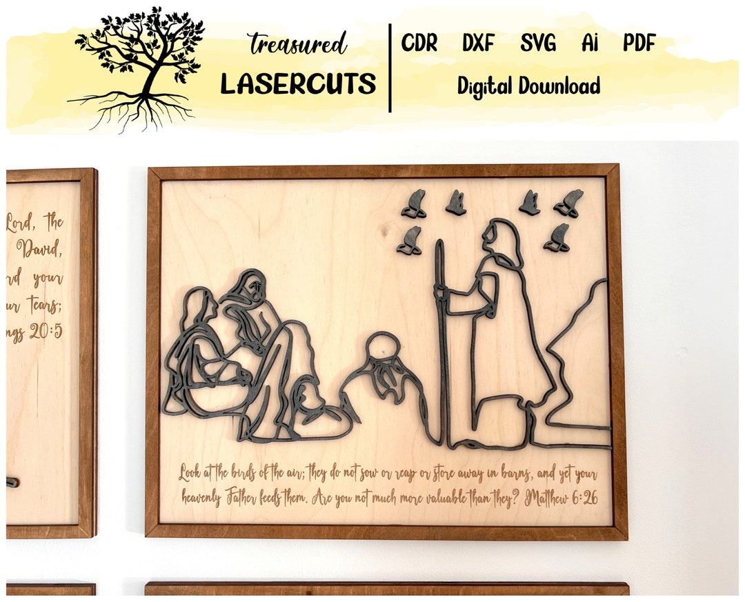 Religious Wall Decor SVG, Look at the Birds Laser Cut, Religious Gift ...