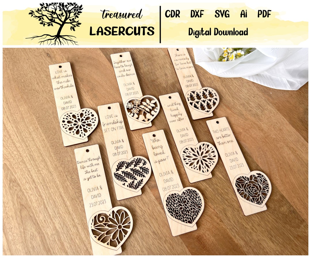 Floral Bookmark SVG, Bookmark Laser Cut, Pattern Bookmark SVG, SCORED ...