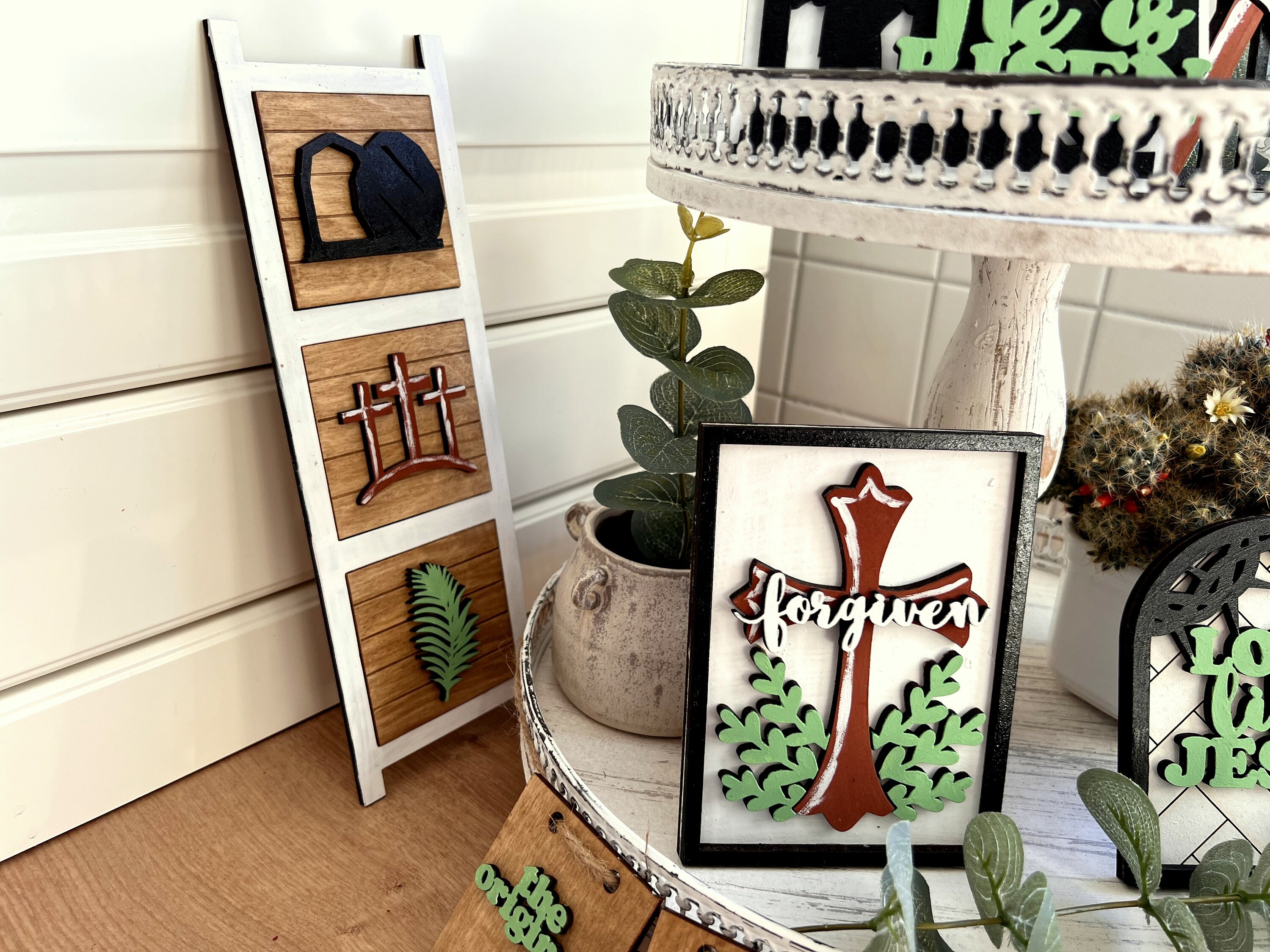 Easter Tiered Tray Svg Resurrection Tier Tray Svg Religious - Etsy