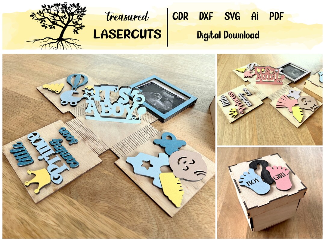 Gender Reveal Explosion Box SVG, Gender Reveal Surprise Box Svg, Gender ...