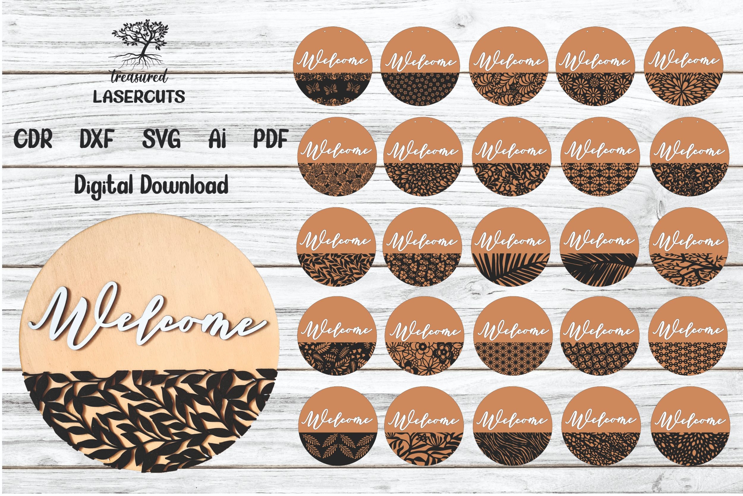 Door Hanger Bundle Svg Welcome Sign Svg Dxf Cdr SVG - Etsy