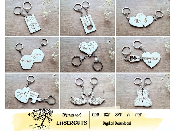 Matching Keychains Bundle Svg Valentines Day Gift Couple | Etsy