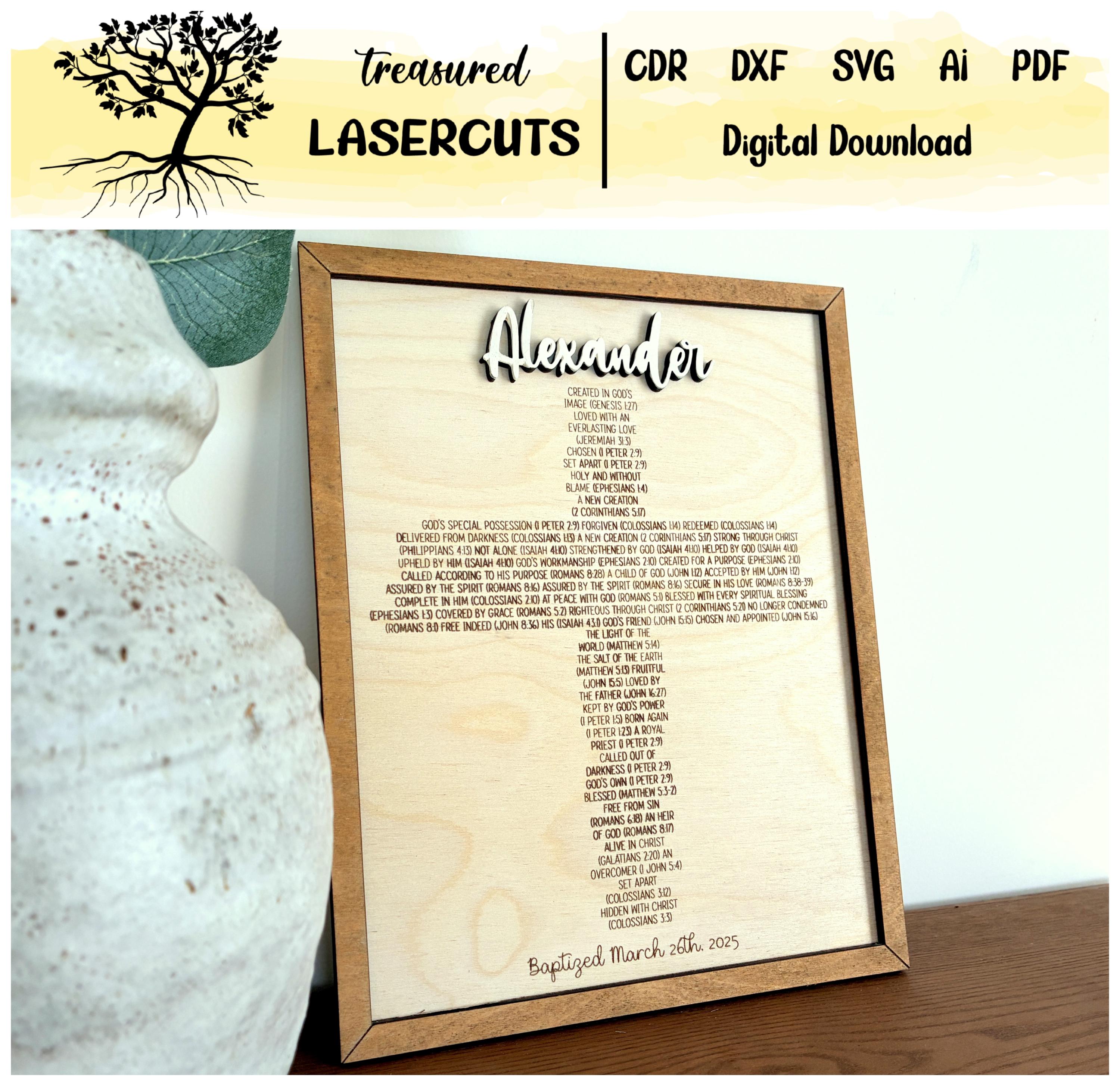 Baptism Gift Svg, Newborn Gift Svg, Baptism Gift Laser Cut, Baptism ...