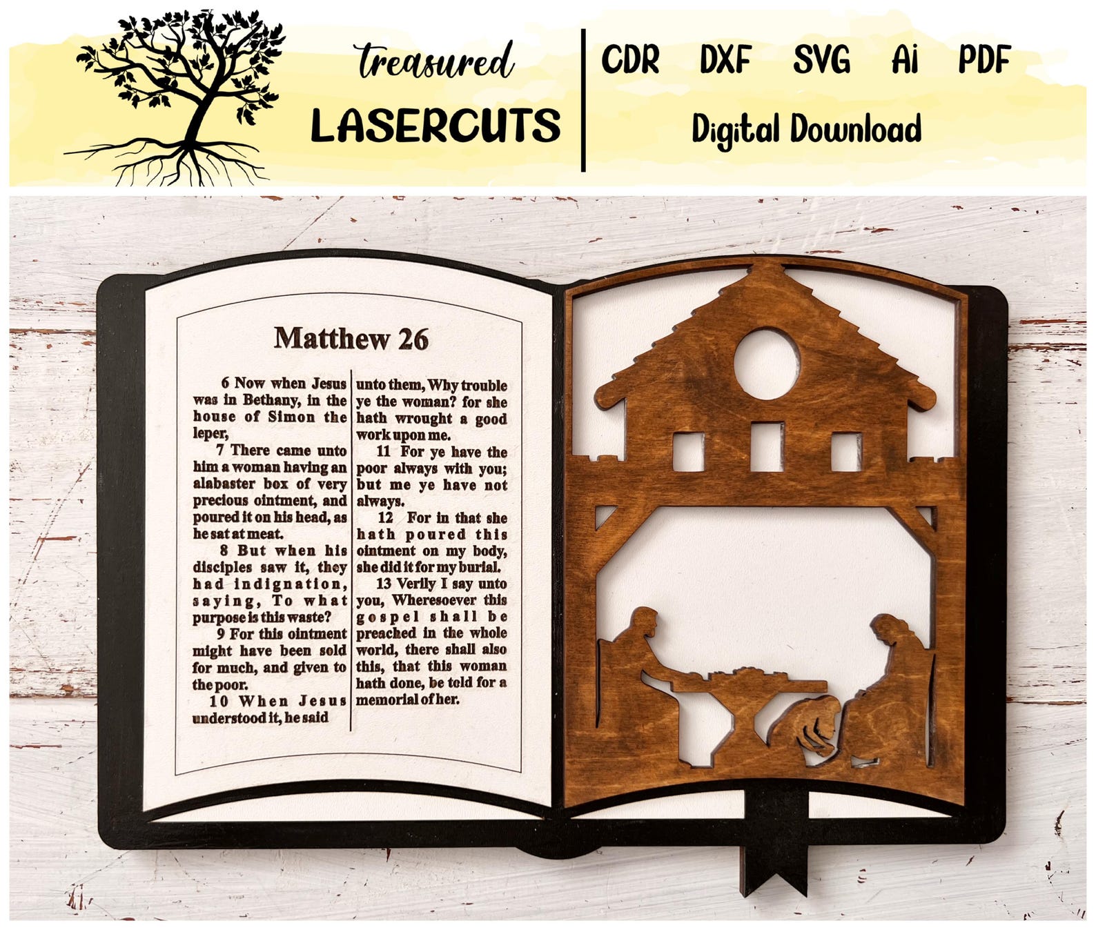 Mary With Alabaster Flask Bible Add On, Bible Display Svg, Bible ...